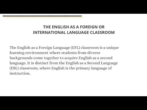 English as an EFL and Teaching Foreign Languages in an Intercultural World (Presented By Group 4)