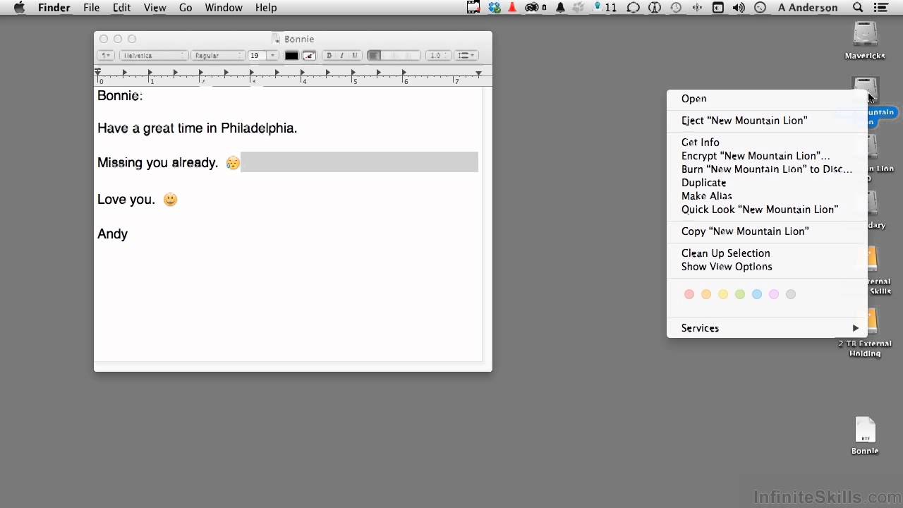 OS X Mavericks 2014 Tutorial | Context-Sensitive Menus