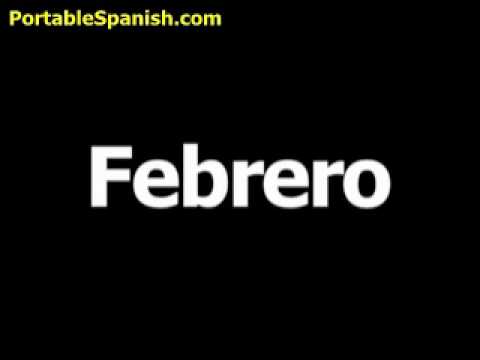 Spanish word for February is febrero