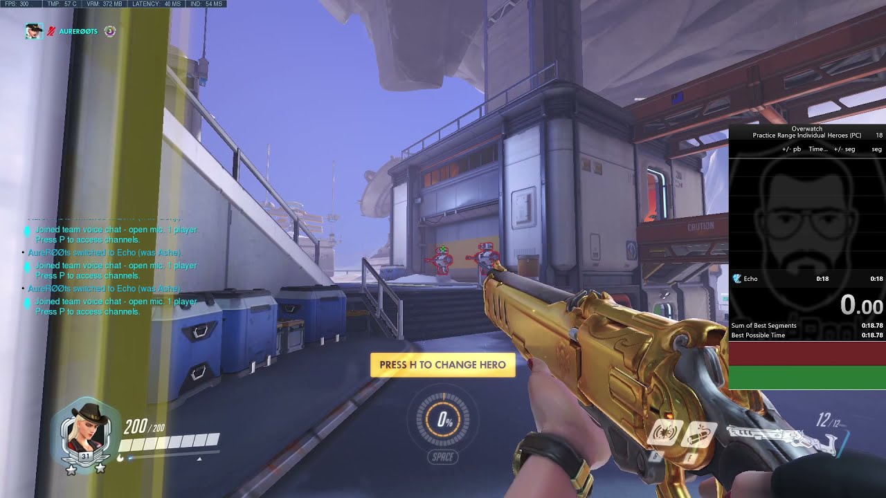 SpeedRun - Overwatch  Practice range individual Heroes ( PC Echo) Top 3