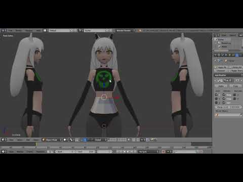 Blender 3D Easy anime Girl E1 Modeling