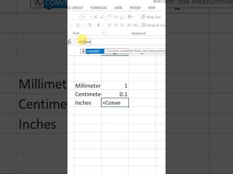 Convert Millimeter into Inches in Microsoft Excel #inches #excel #shorts