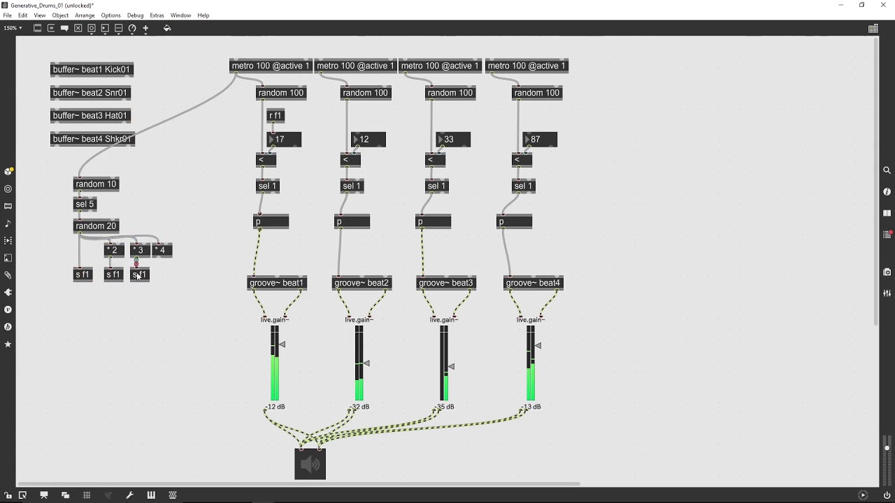 Max/MSP Tutorial: how to make a generative drum machine