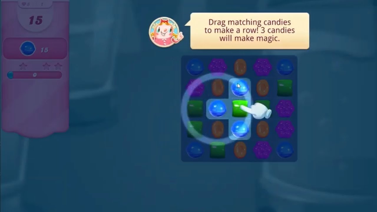 Candy Crush Saga LEVEL 1 NO BOOSTERS