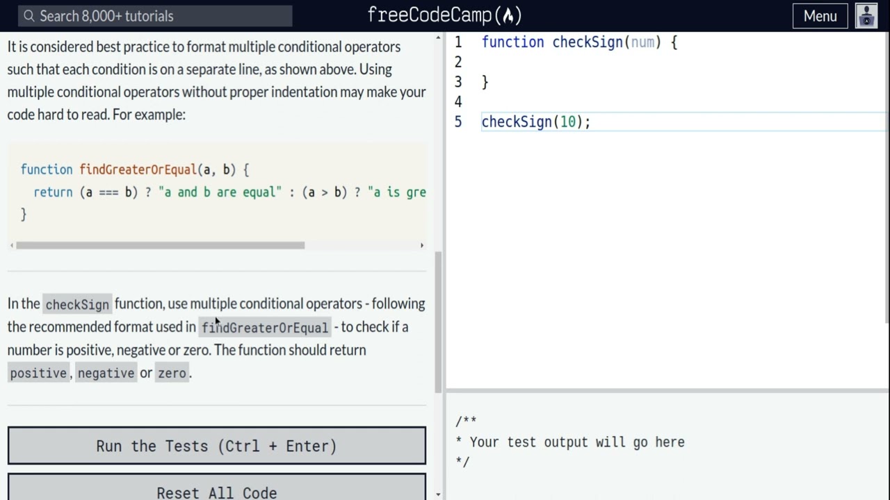Lesson 111 | Basic JavaScript | Use Multiple Conditional (Ternary) Operators