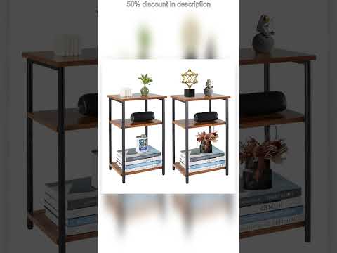 Best product reviews : JHK 2/3-Tier End Table Side Tables with Adjustable Feet Small Nightsta