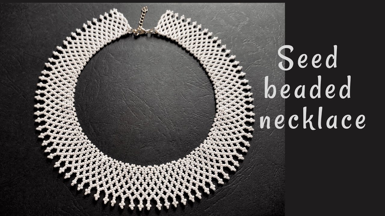 How to make netted necklace with seed beads, tutorial for beginners