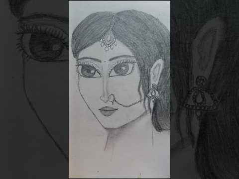 How to Draw Indian Bride’s Eyes, Nose & Lips ✨ | Sketch Tutorial with Jugrafiya Song #art #shorts