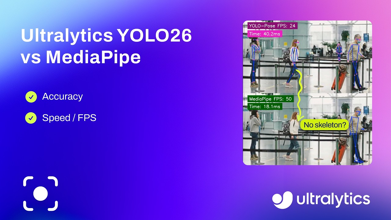 Ultralytics YOLO26 vs MediaPipe Pose Estimation | Accuracy, Speed & Real-Time Comparison | Vision AI