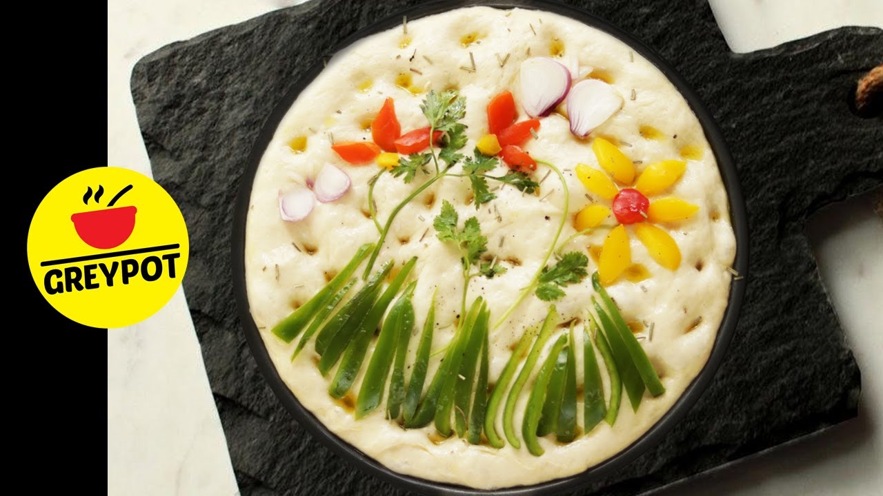 Focaccia Bread Recipe with Easy Vegetable Art | Italian Decorated Bread Recipe