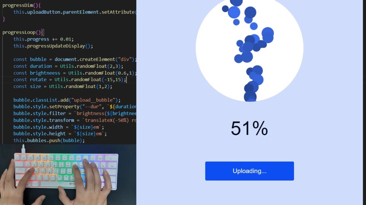 ASMR Programming - File Upload Progress Bar - HTML CSS And JavaScript - No Talking
