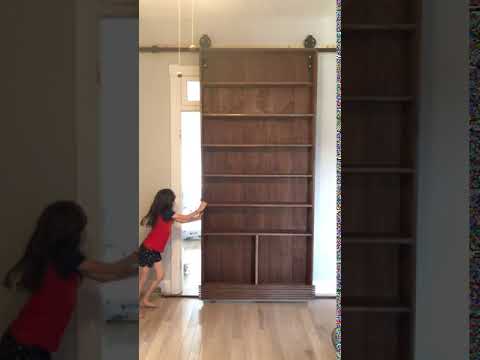 Rolling hidden bookshelf