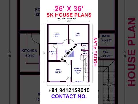 House Design / 26 X 36 House Map / 936 SQFT House Plan (S NO 1999)