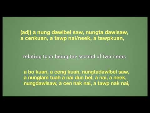 latter meaning in English Ngawn