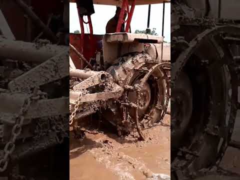 Tractor driver started tractor and ploughing in land
