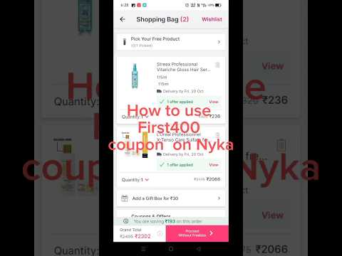 Nykaa FIRST400 COUPON - How to use coupon on 1st purchase on Nykaa.