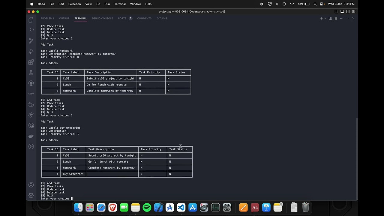 CS50P Final Project - Todo List Manager