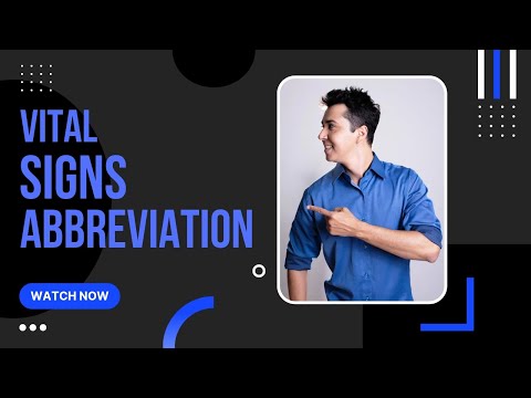 VITAL SIGN ABBREVIATIONS FOR NURSES.