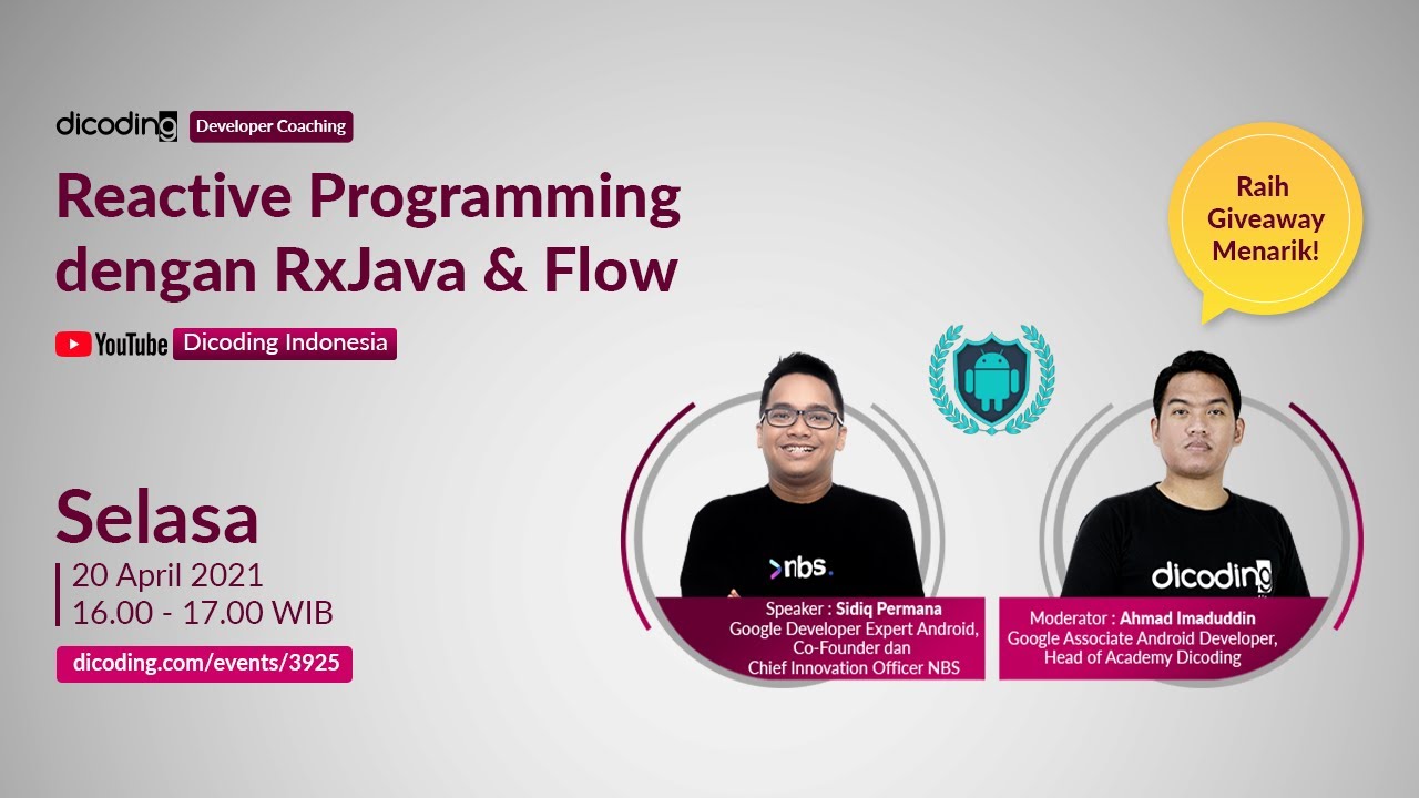 Dicoding Developer Coaching #32: Android | Reactive Programming dengan RxJava & Flow