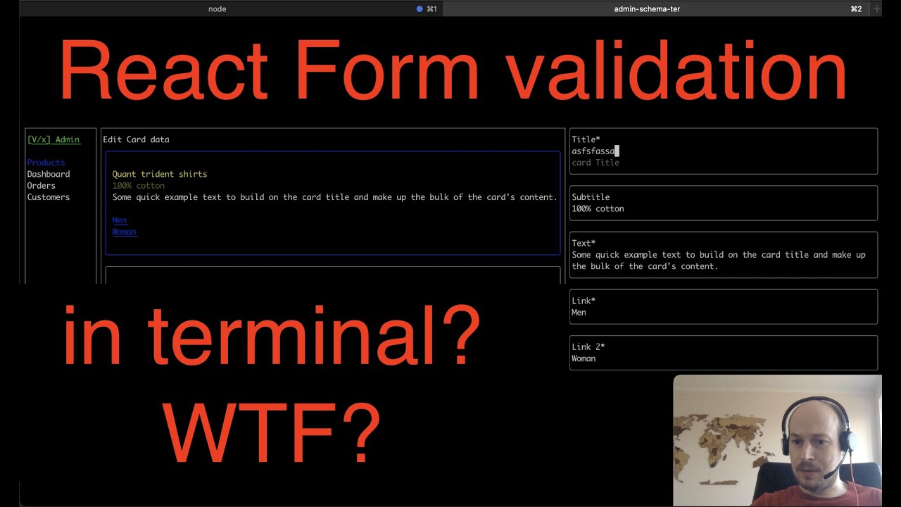 Generate ui in TERMINAL w/ JsonForms/React