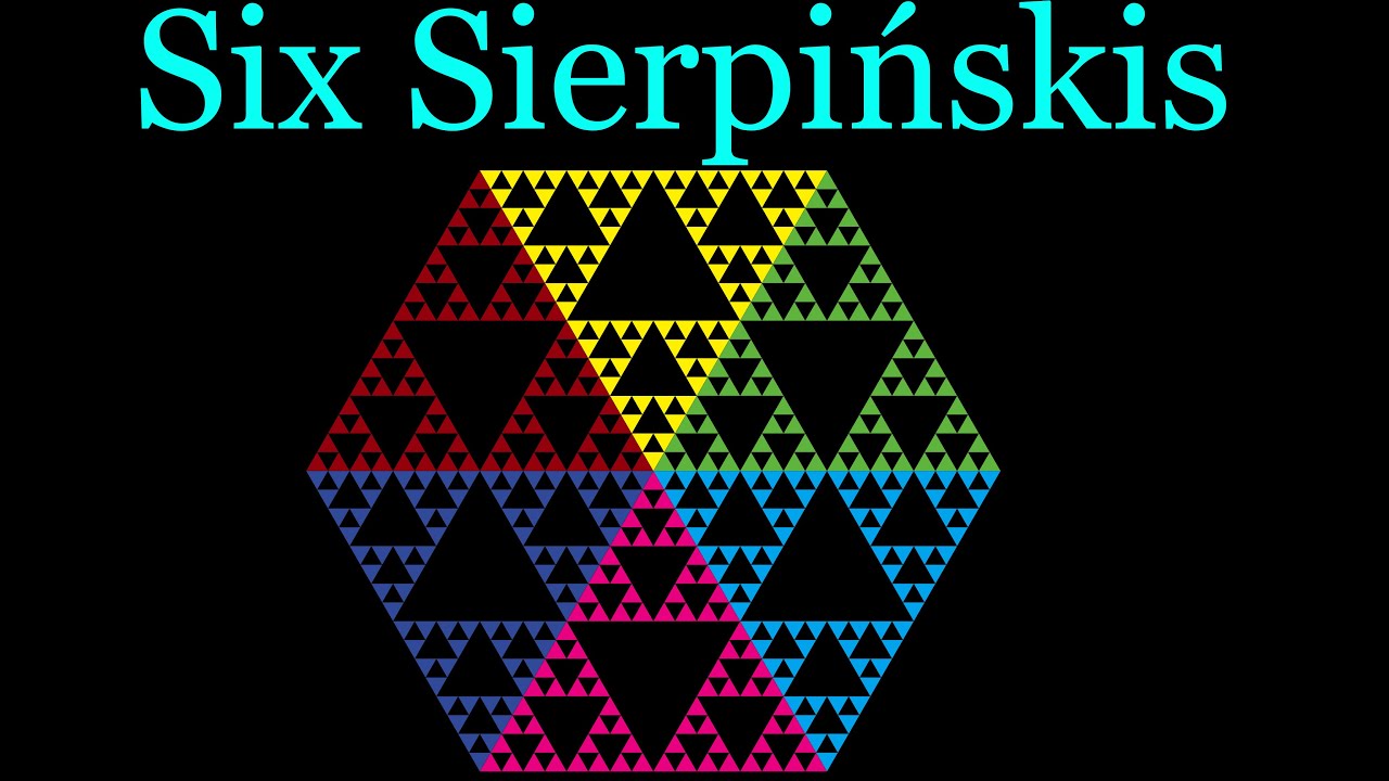 Six Sierpiński Triangle Constructions (visual mathematics)