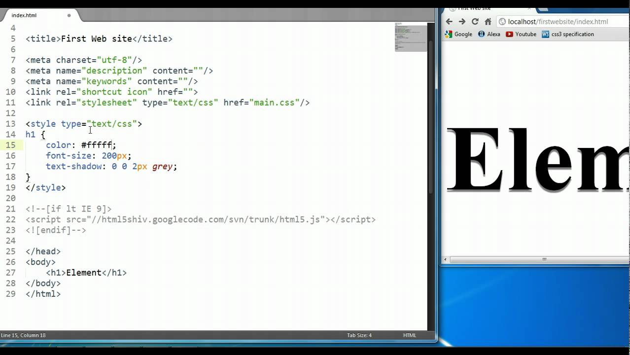 CSS3 Tutorial #2: CSS3 Text Shadow Property (CSS3 Text Module)