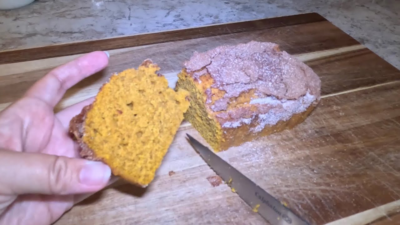 Cinnamon Sugar Crunch Pumpkin Bread!!! Amazingly Moist & Tastes Like Pumpkin Pie With A Sugar Crust!