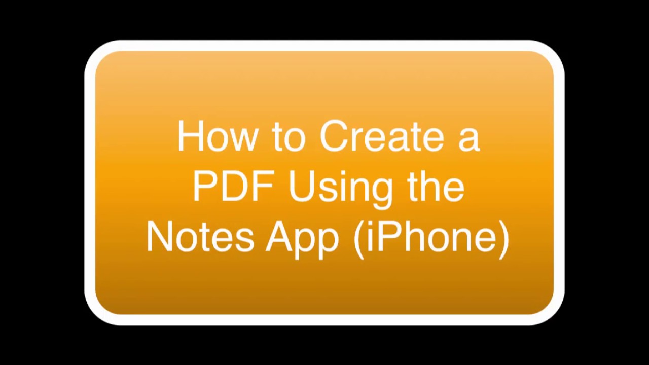 Creating a PDF Using the Notes App (iPhone)
