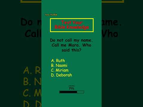 Do not call my name. Call me Mara. Who said this? #learnbible #bibletrivia