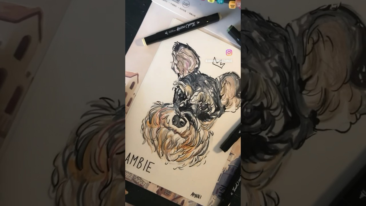 Uniquely hand drawn custom pet art. By @amanidrawsthings
