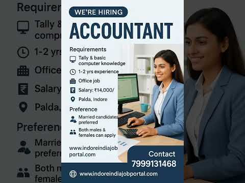 Urgent Hiring! Accountant in Indore – Salary up to ₹14000 | Apply Fast 2025