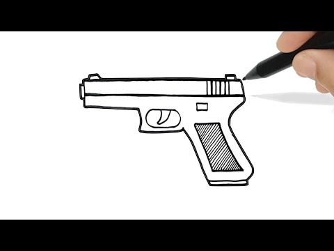 How to Draw a Pistol Gun for Beginners | How to Draw a Gun Easy Steps | Gun Drawing | Pistol Drawing
