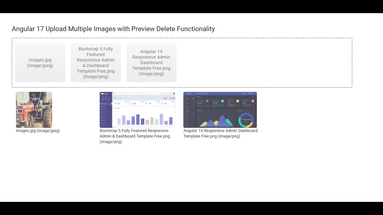 Angular 17 Upload Multiple Images with Preview Delete Functionality