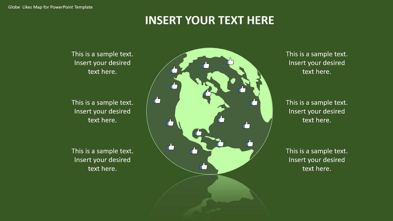 Globe Likes Map for PowerPoint Template