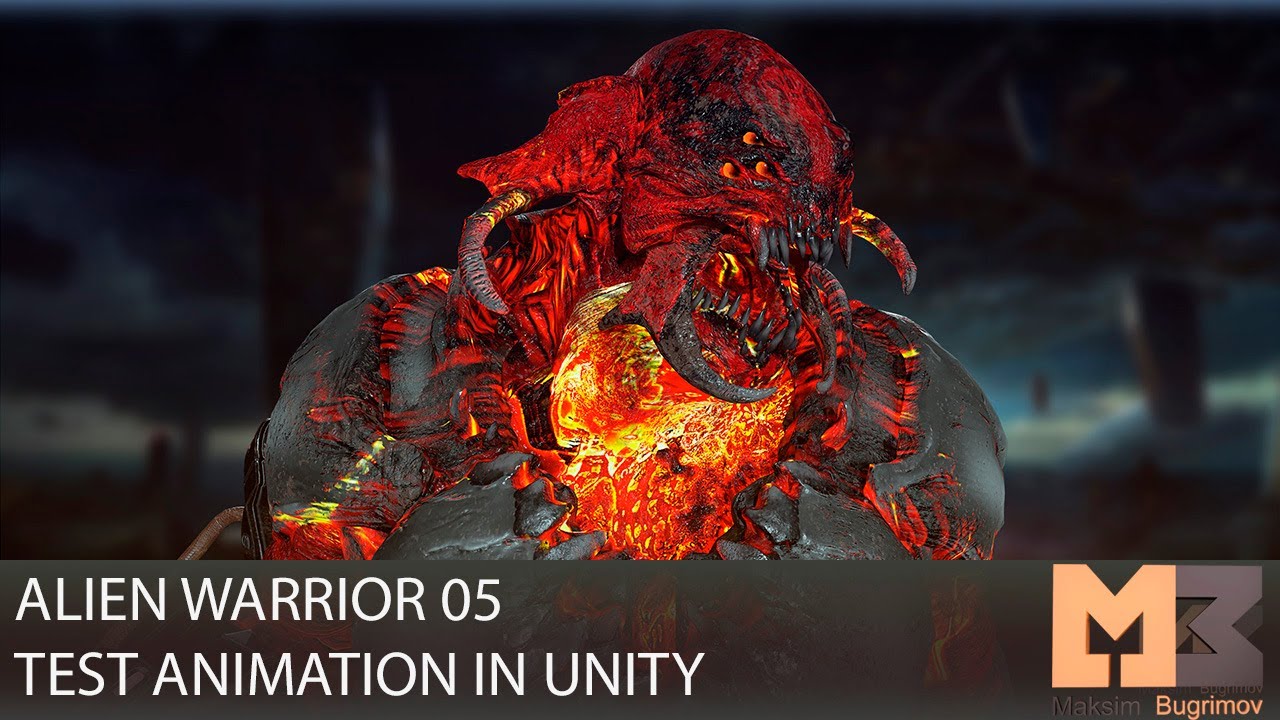 Alien Warrior 05 Test Animations In Unity