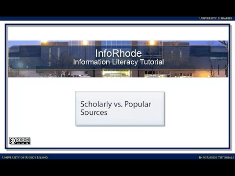 Scholarly vs Popular Sources