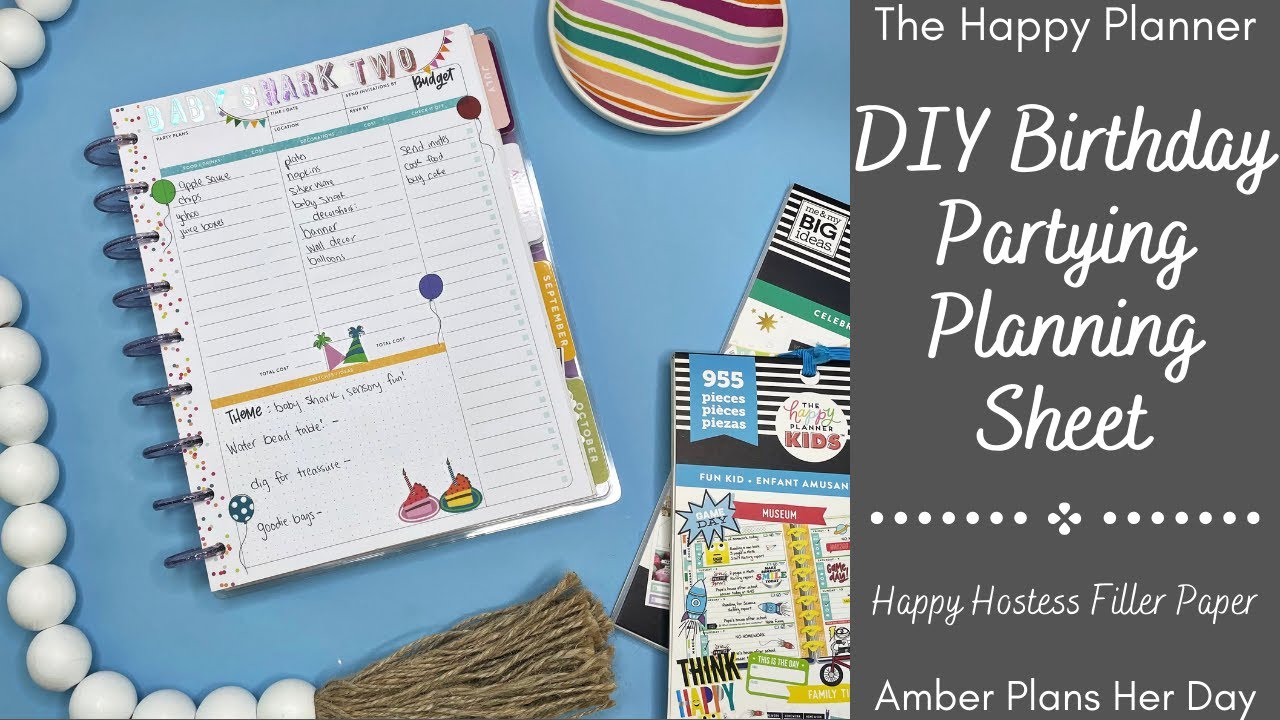 DIY Birthday Party Planning Sheet | The Happy Planner Filler Paper | Mom Planner