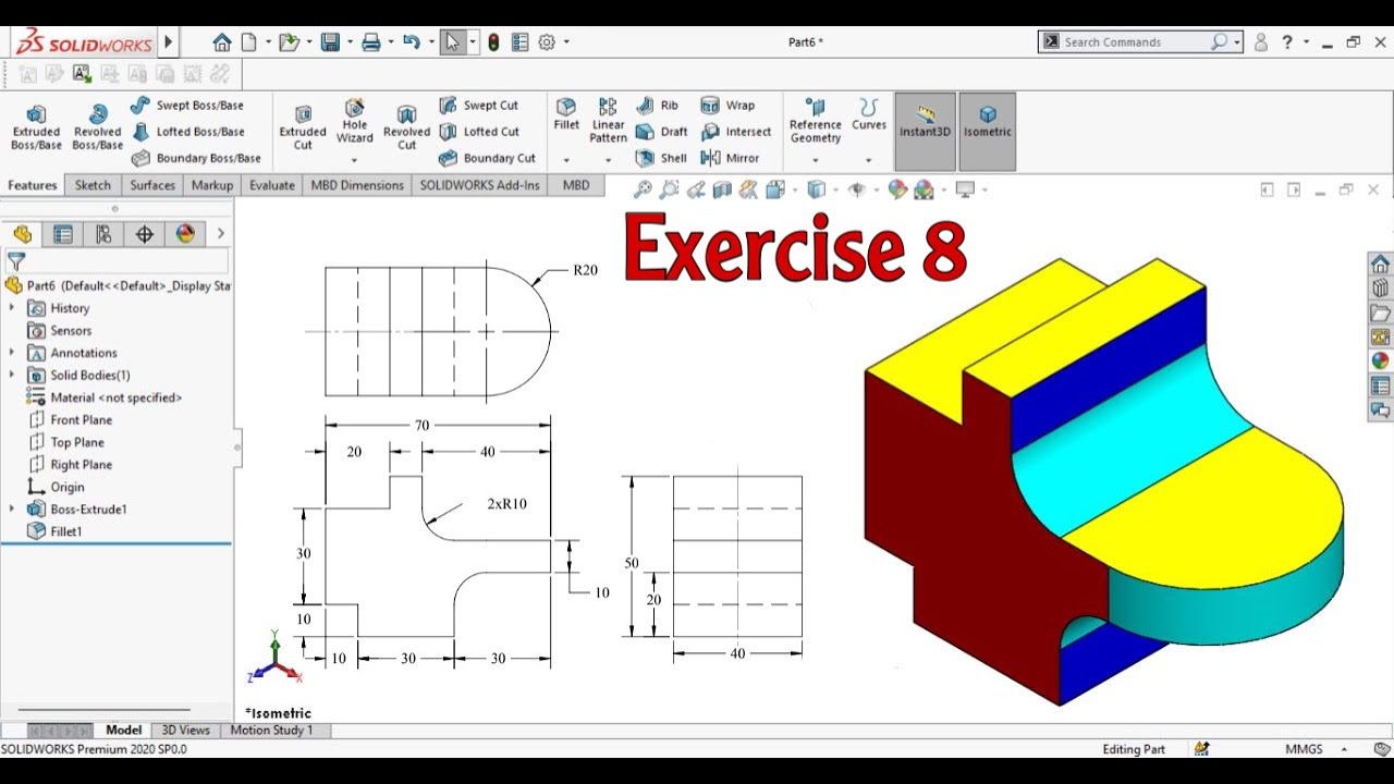 SolidWorks Drawings , Exercise ( 8 )