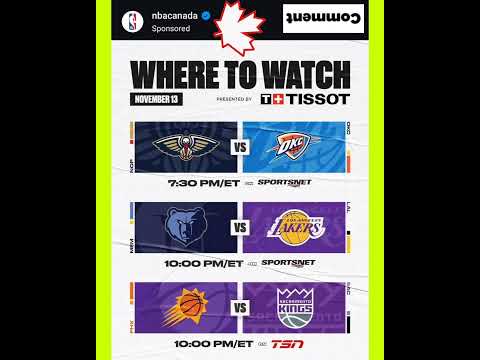 🔥🧃 NBA SCHEDULE ALERT: Where Canadians Can Watch the November 13, 2024 NBA Games