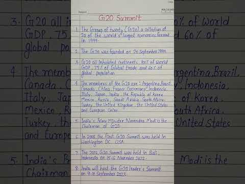 G20 Summit ll Essay on G20 Summit in English #youtube #g20summit #essay #shorts #g20summit2023