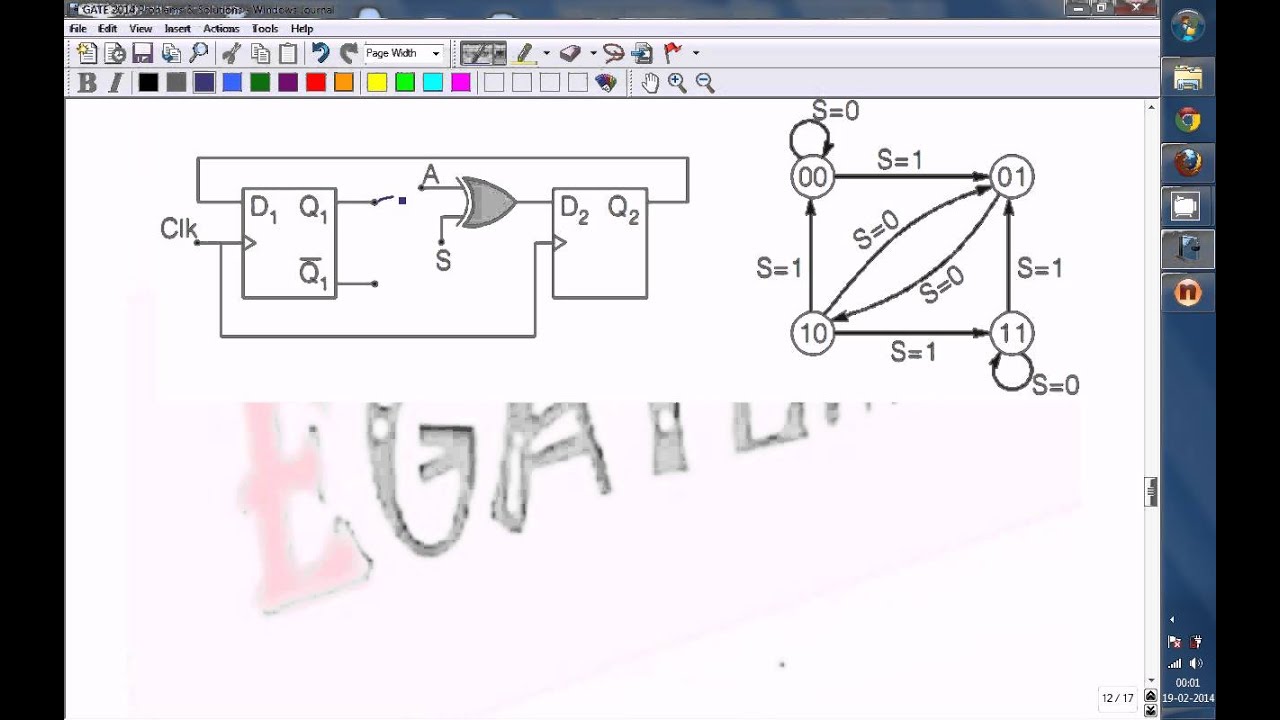 Problem on Sequential Circuits with Solution - GATE 2014 ECE Paper (Digital Circuits)