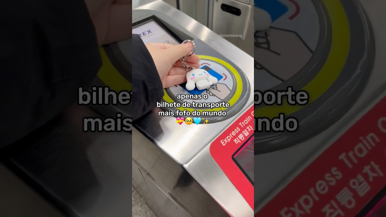 o tmoney (cartão de transporte de seoul) versão chaveiro da sanrio! muito fofo 🥹 #coreiadosul #seul