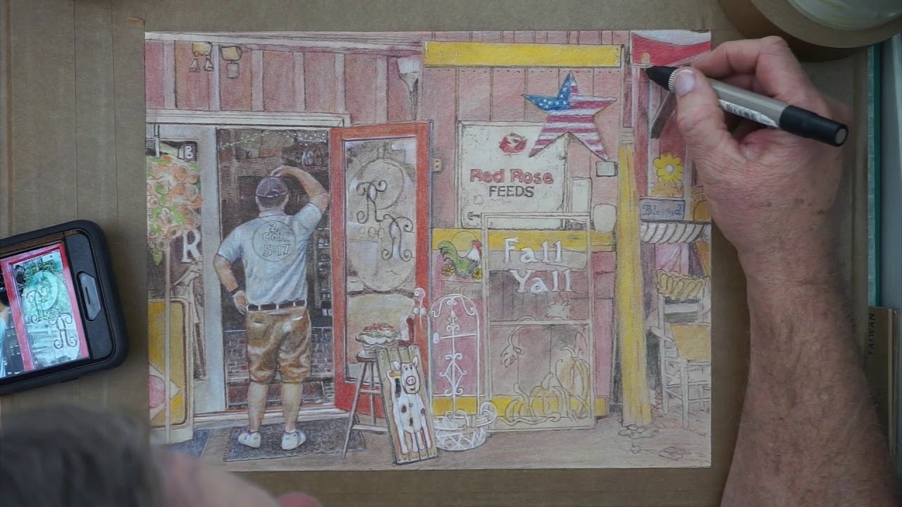 A Colored Pencil/Powder Blender Drawing by George Hoffman