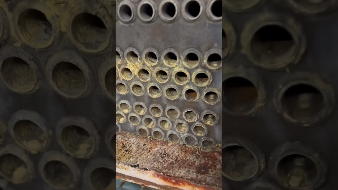 LES Boiler maintenance, time to punch some tubes! #boiler #pipefitter #steam #hydonics #hvac