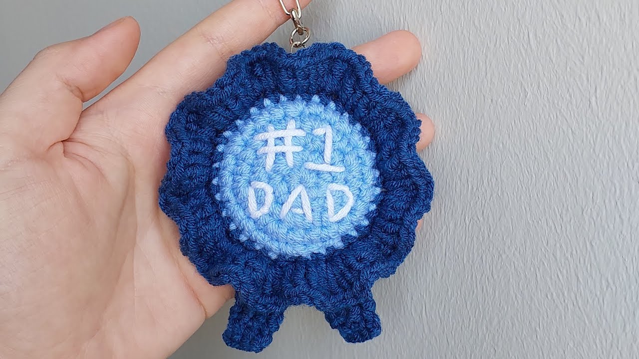 How to Crochet | #1 Dad Award Ribbon Crochet Tutorial | Happy Father's Day 2025 | Crochet Keychain