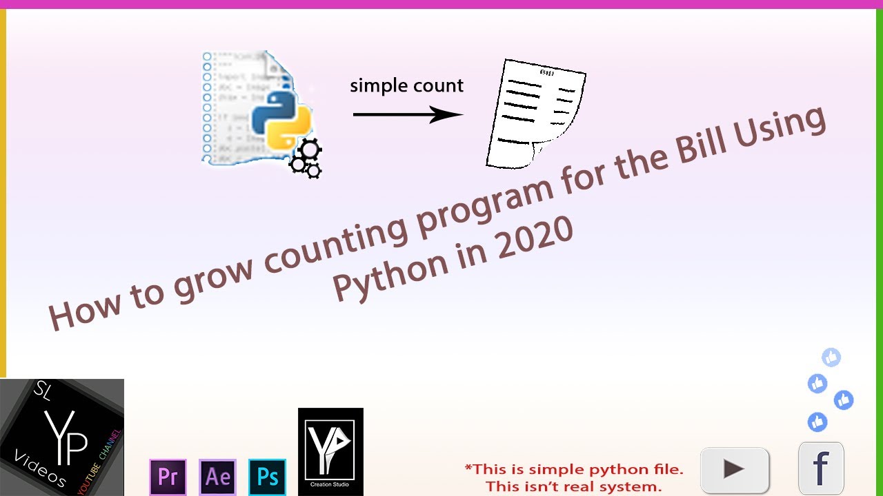 How to grow counting program for the Bill Using Python | Count the bill in python program  | 2020