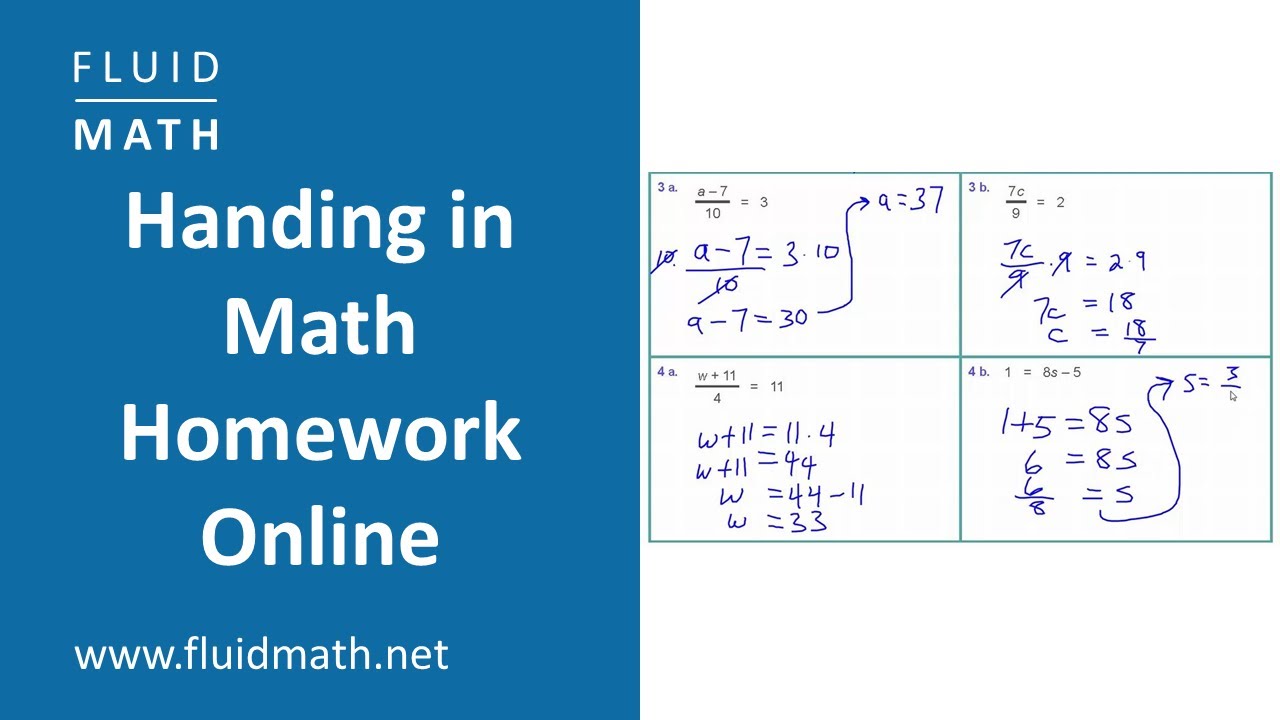 Math Homework Hand In Online With FluidMath