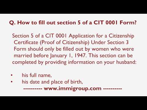 How to fill out section 5 of a CIT 0001 Form?