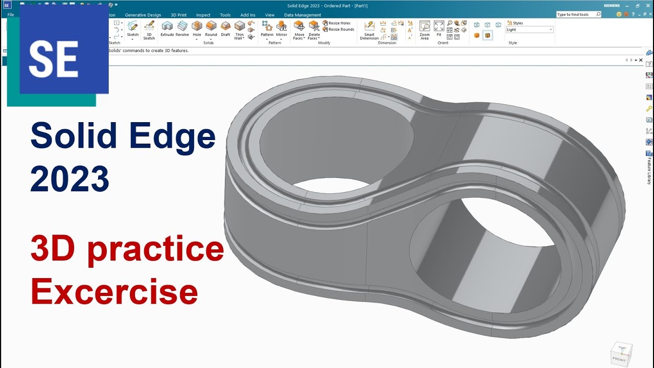 Solid Edge 2023 | 3D Practice exercises
