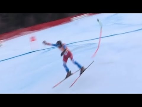 Cyprien Sarrazin Super-G crash Bormio Italy 2022